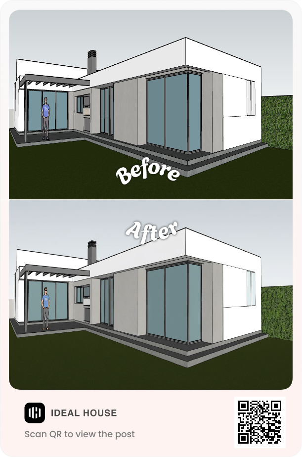 an illustration of the front of a house in progress